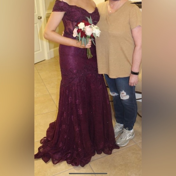 JVN by Jovani | Dresses | Jovani Maroon Mermaid Style Prom Dress | Poshmark